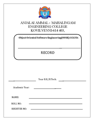 OOSE LAB Manual - CCS356 OOSE - Anjalai Ammal Mahalingam Engineering ...