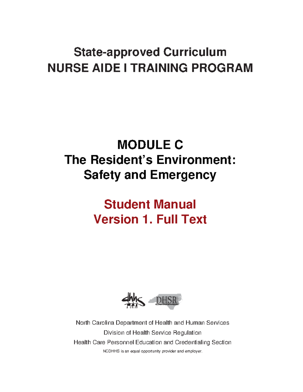 Module C: Resident Safety & Emergency Protocols in Long-Term Care ...