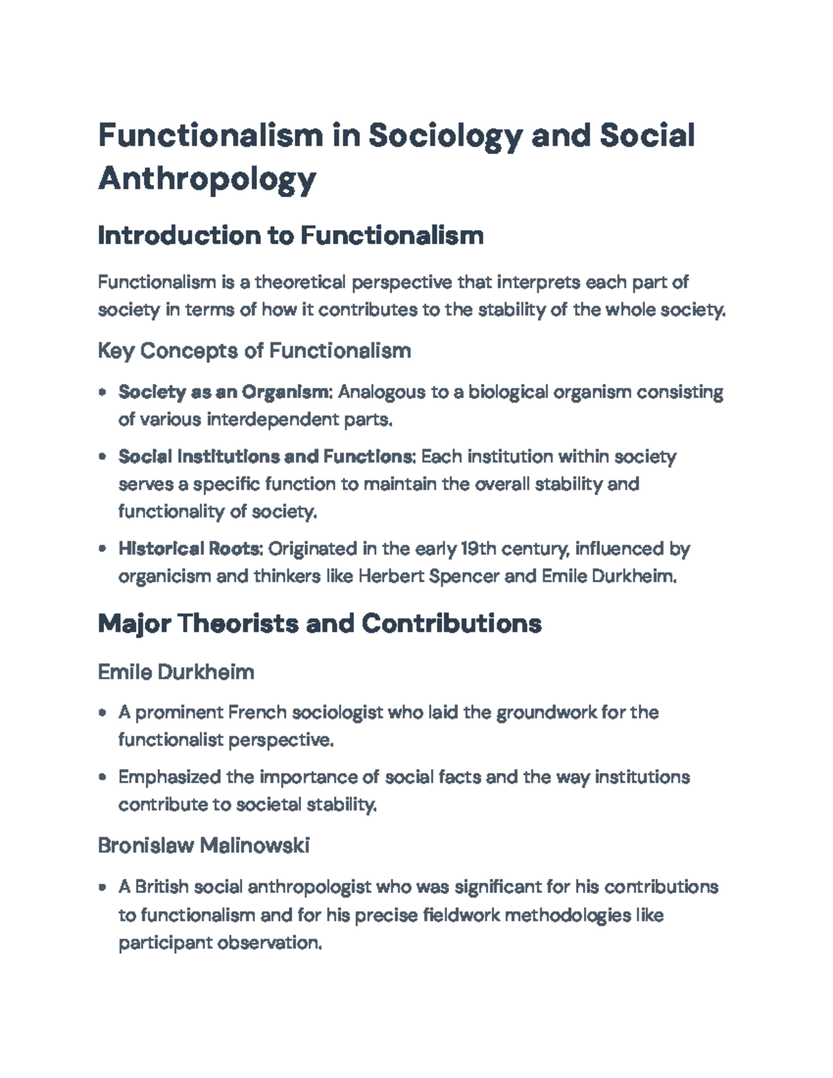 Functionalism in Sociology & Social Anthropology: Key Concepts ...