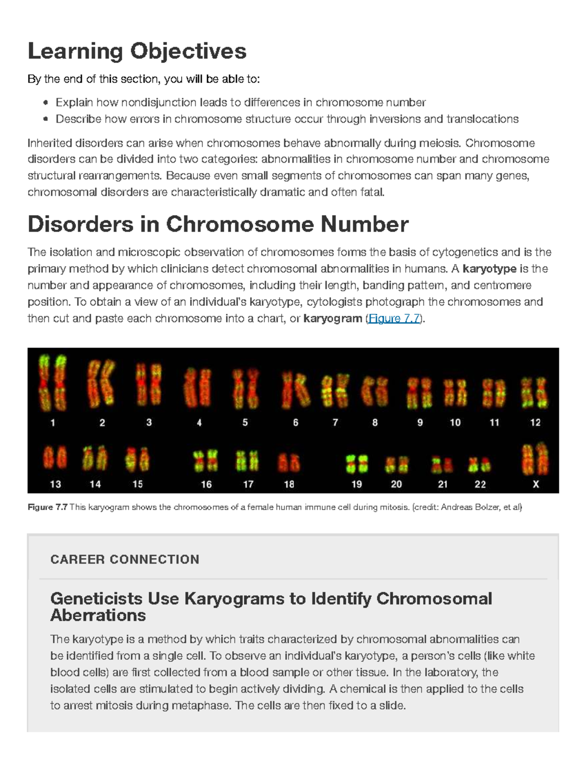 Chromosome Structural Rearrangements and Nondisjunction Effects ...