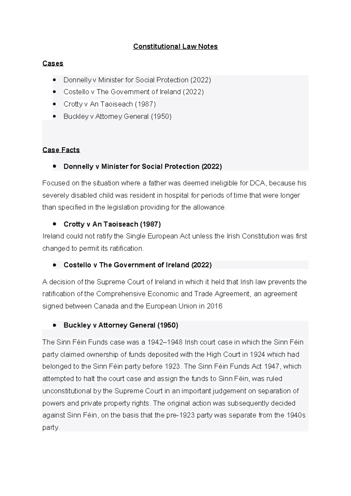 Constitutional Law Exam Notes: Key Cases and Proportionality Analysis ...