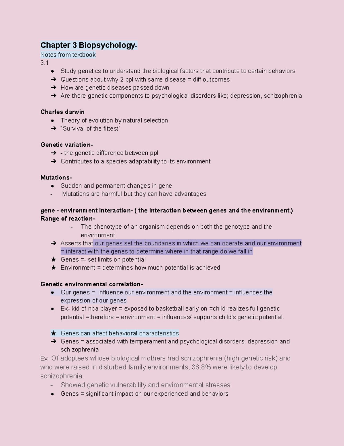 Psychology Notes: Chapter 3 - Biopsychology & Brain Function (PSY101 ...
