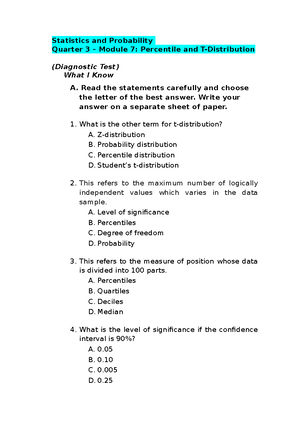 Statistics Probability Quarter 3 Module 3: The Normal Distribution ...