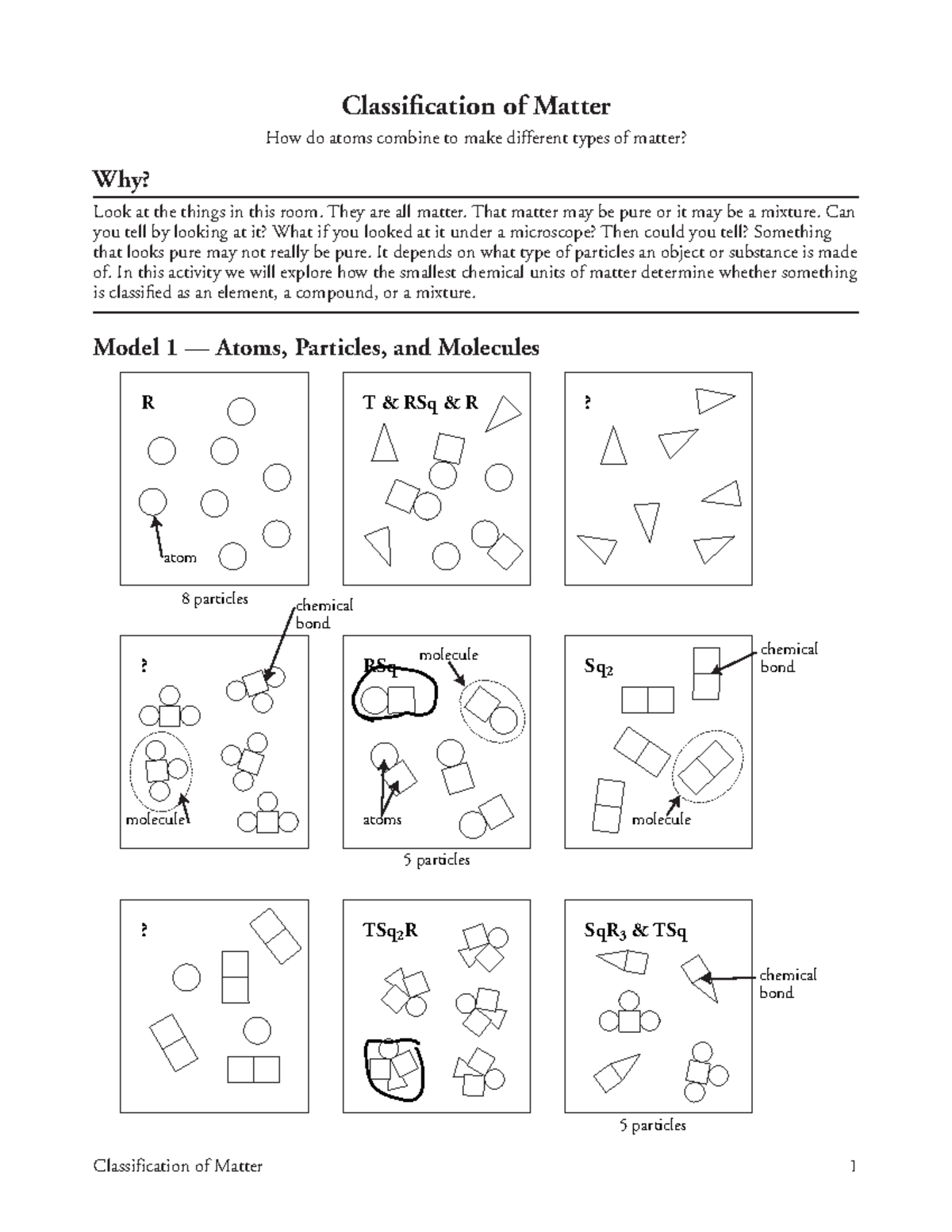 Classification of Matter - CHM 101 Lecture Notes and Activities - Studocu