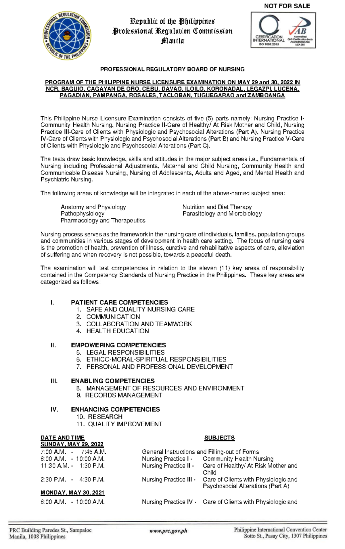 PNLE - Detailed Coverage for the Philippine Nurse Licensure Exam 2022 ...