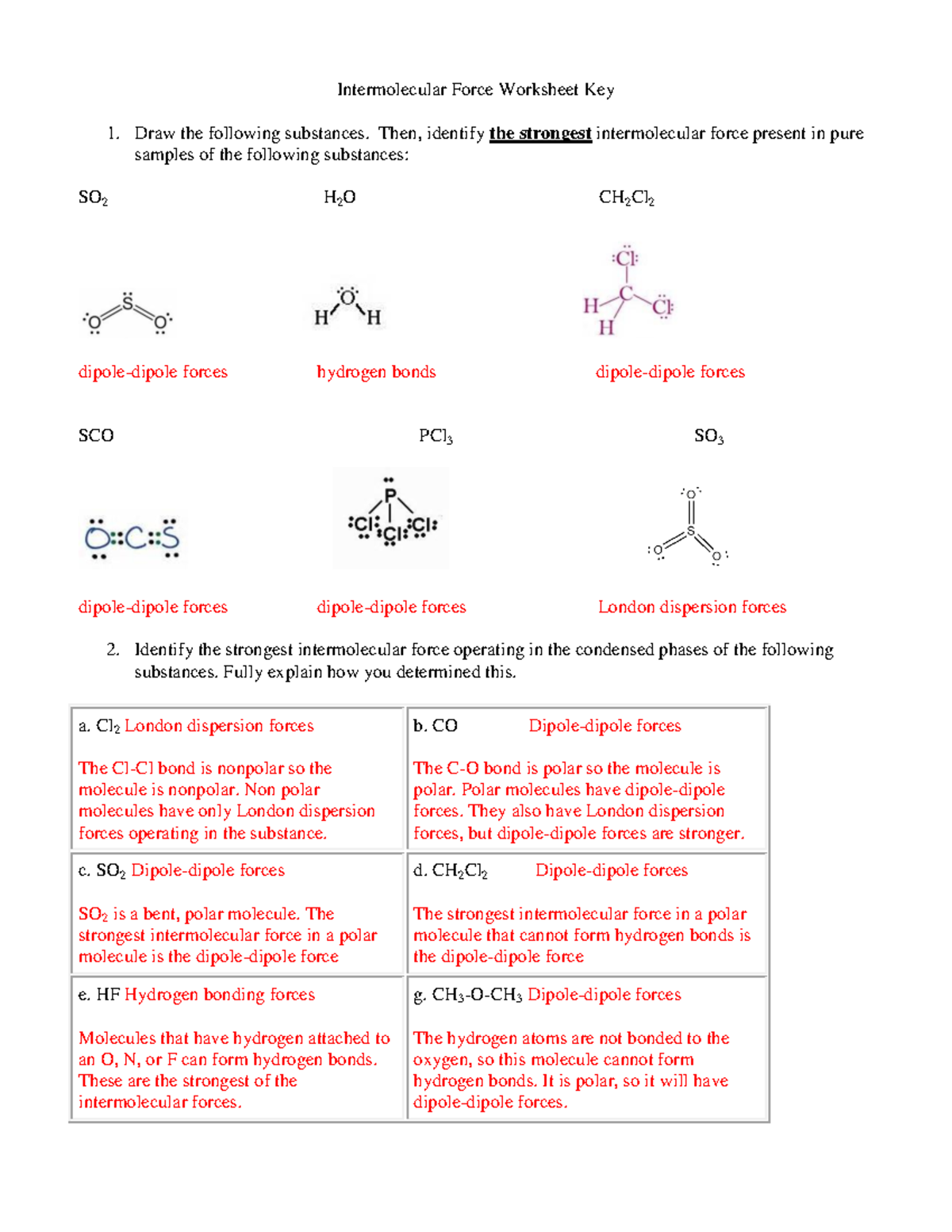 Intermolecular force worksheet key 34 rt scr - Intermolecular Force ...