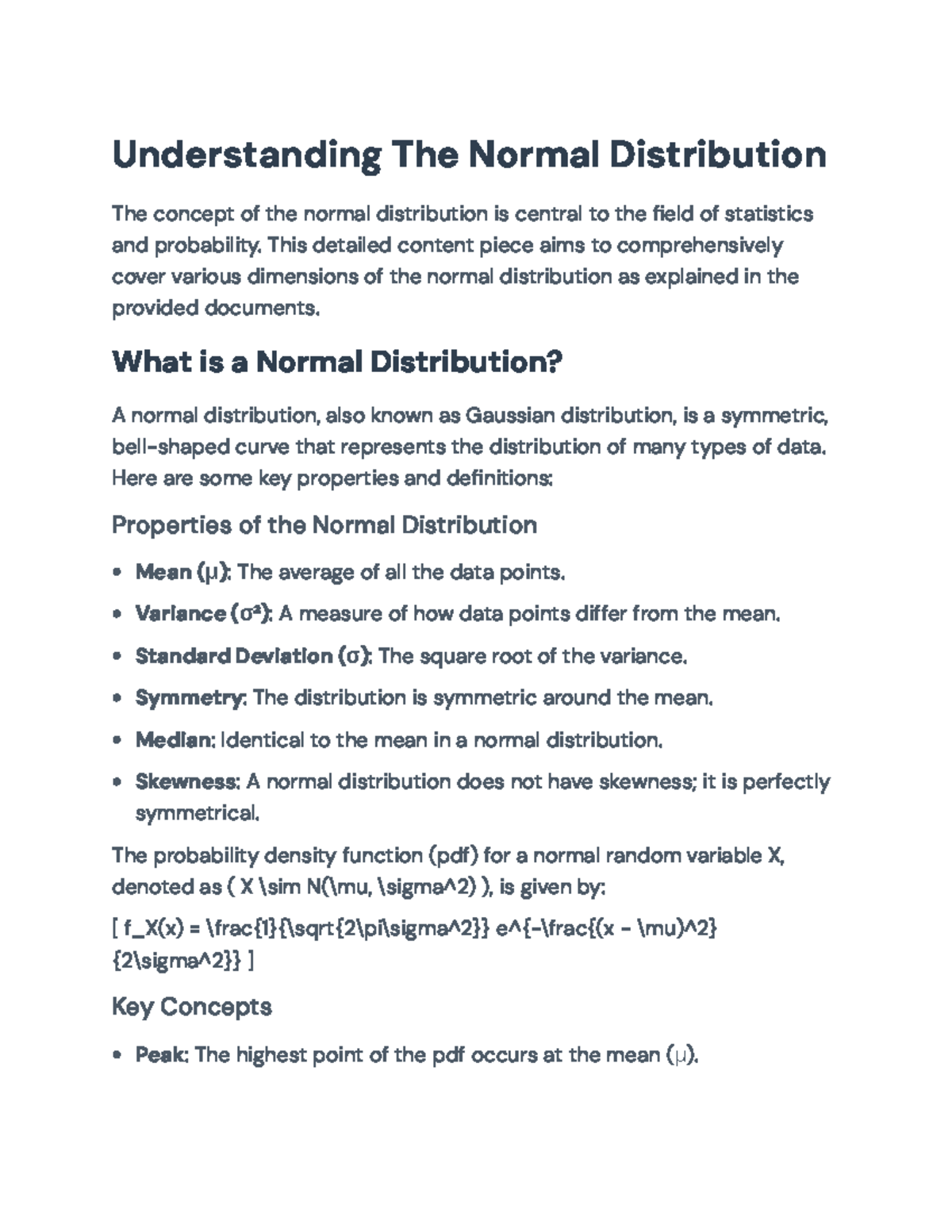 Understanding the Normal Distribution: Concepts and Applications ...