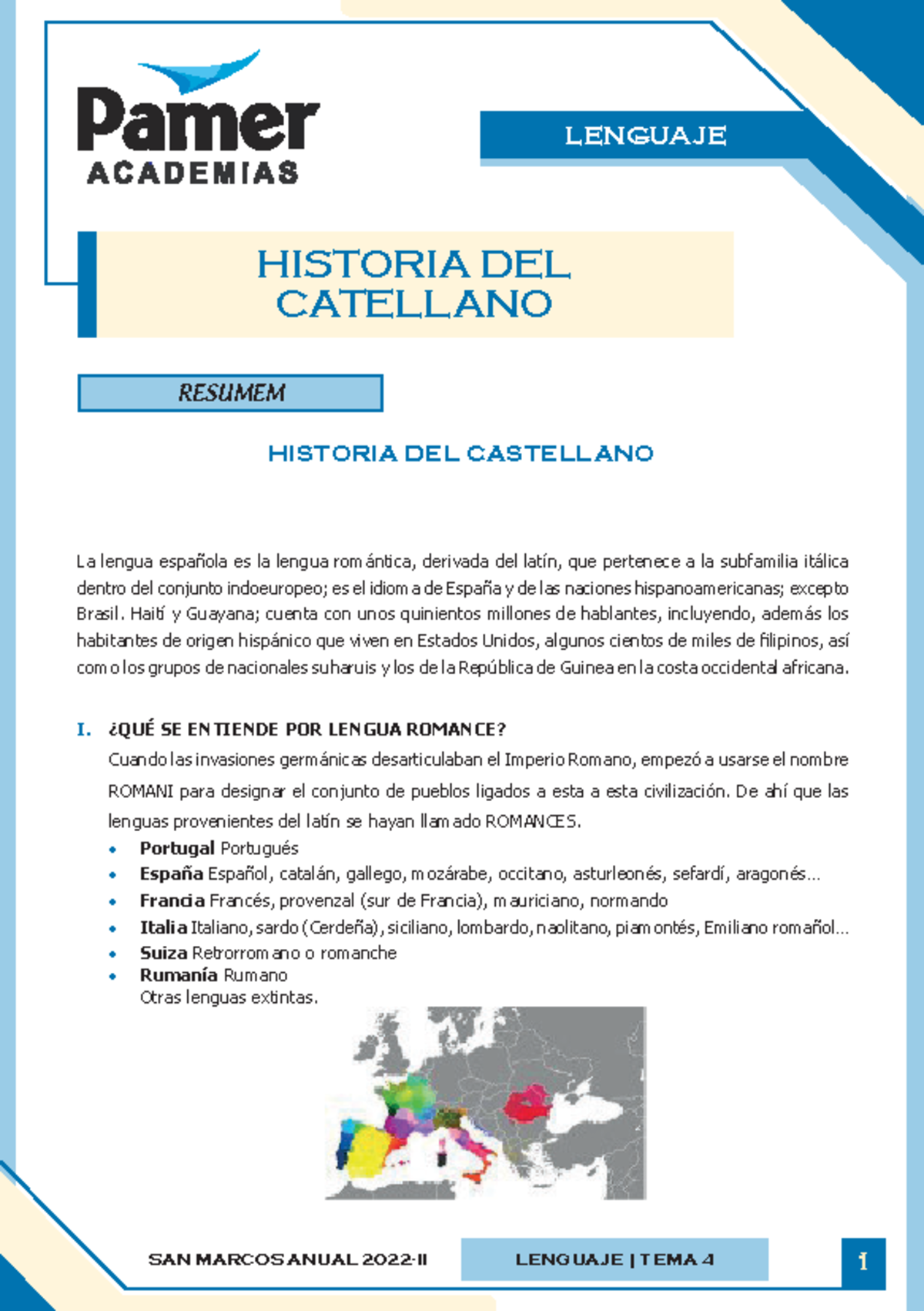 C Sem4 Lenguaje Historia DEL Castellano - LENGUAJE HISTORIA DEL ...