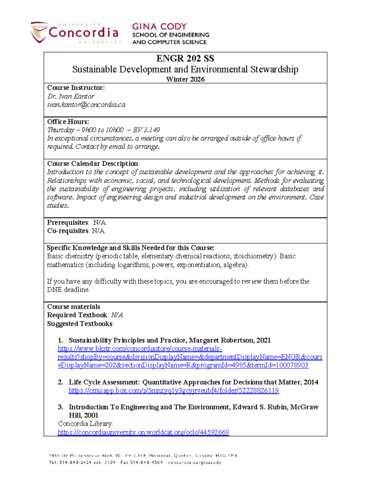 Course Outline - ENGR 202 SS Sustainable Development 2026 - Studocu
