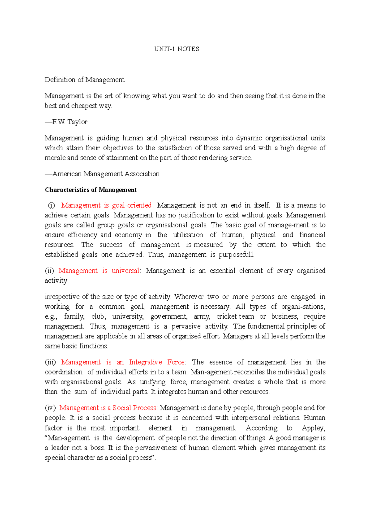 MCP Management Notes: Key Concepts and Functions Explained - Studocu
