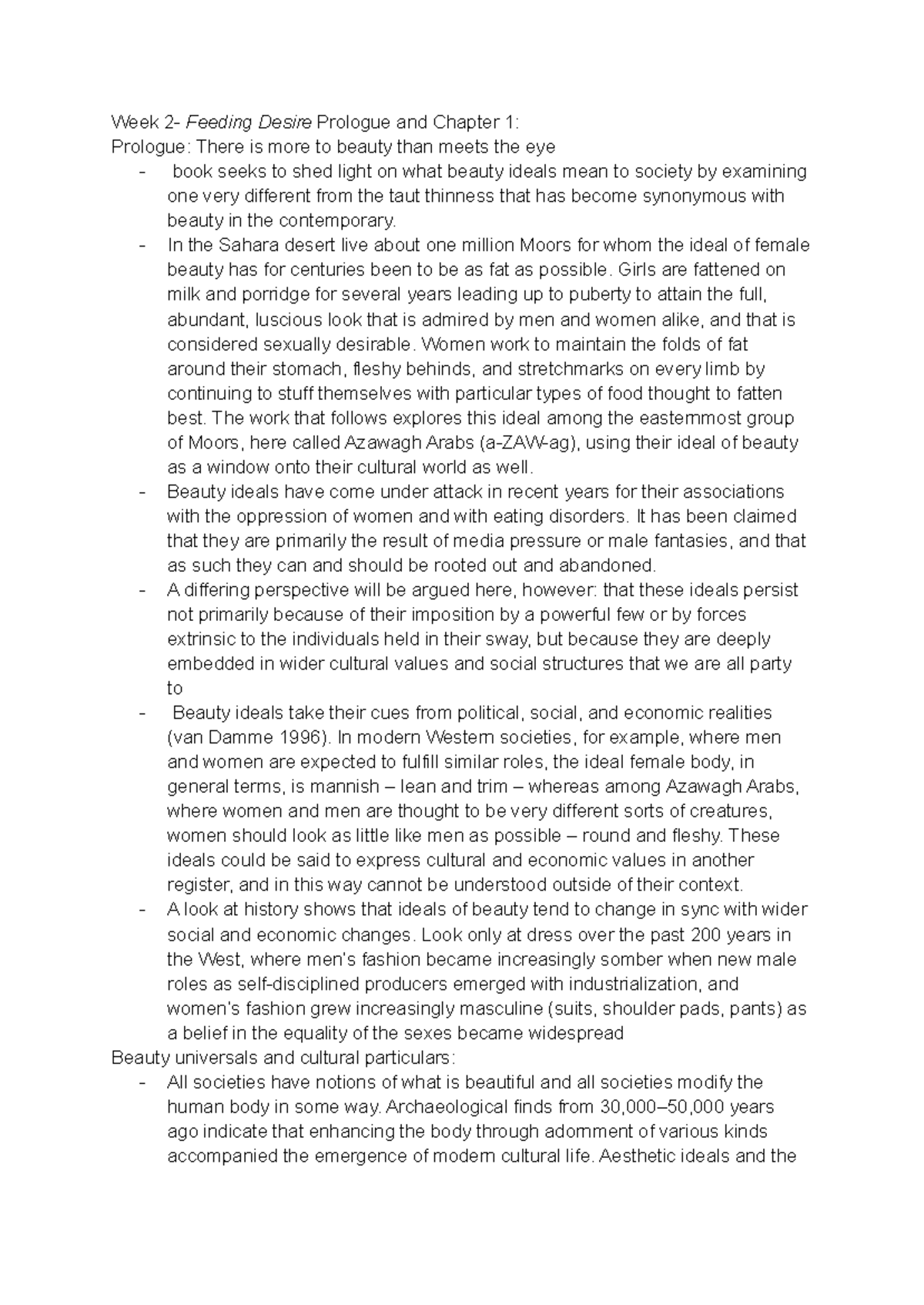 ANTA02 Lecture Notes: Feeding Desire Prologue & Chapter 1 Insights ...