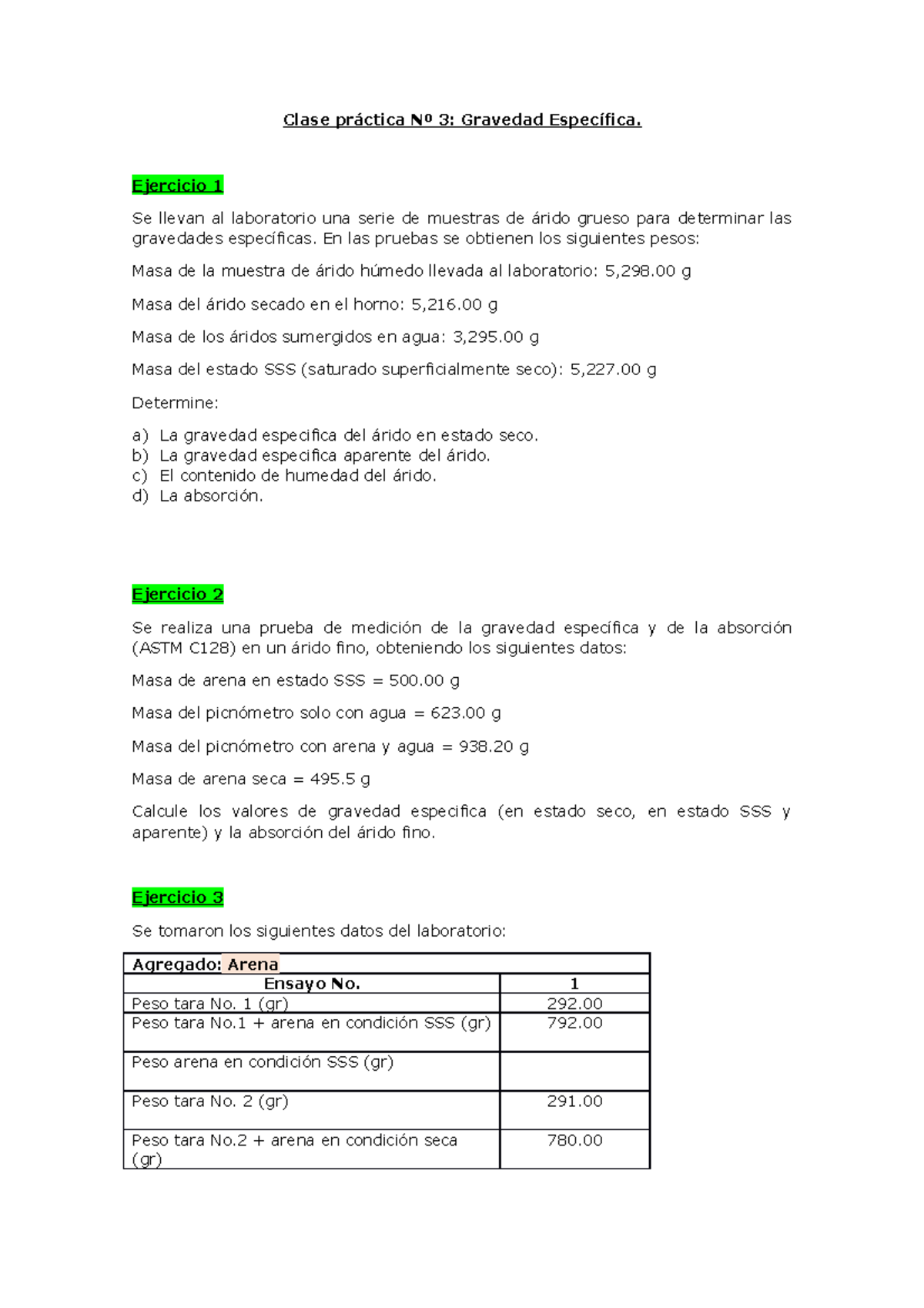 Clase Práctica 3 - Gravedad Específica en Laboratorio (Grupo B232 ...