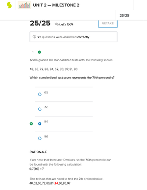 [Solved] please answer - intro to statistics (stat1001) - Studocu