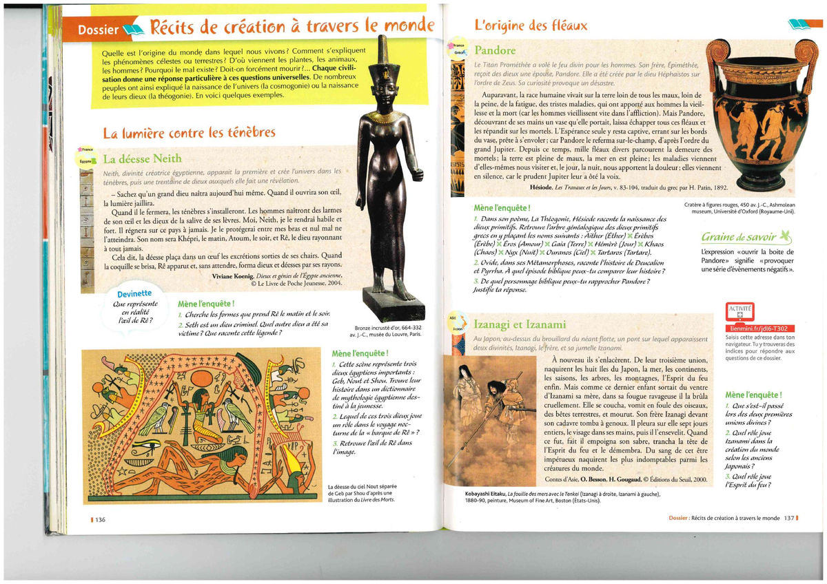 Dossier Récits de Création et de Mythologie à Travers le Monde - Studocu