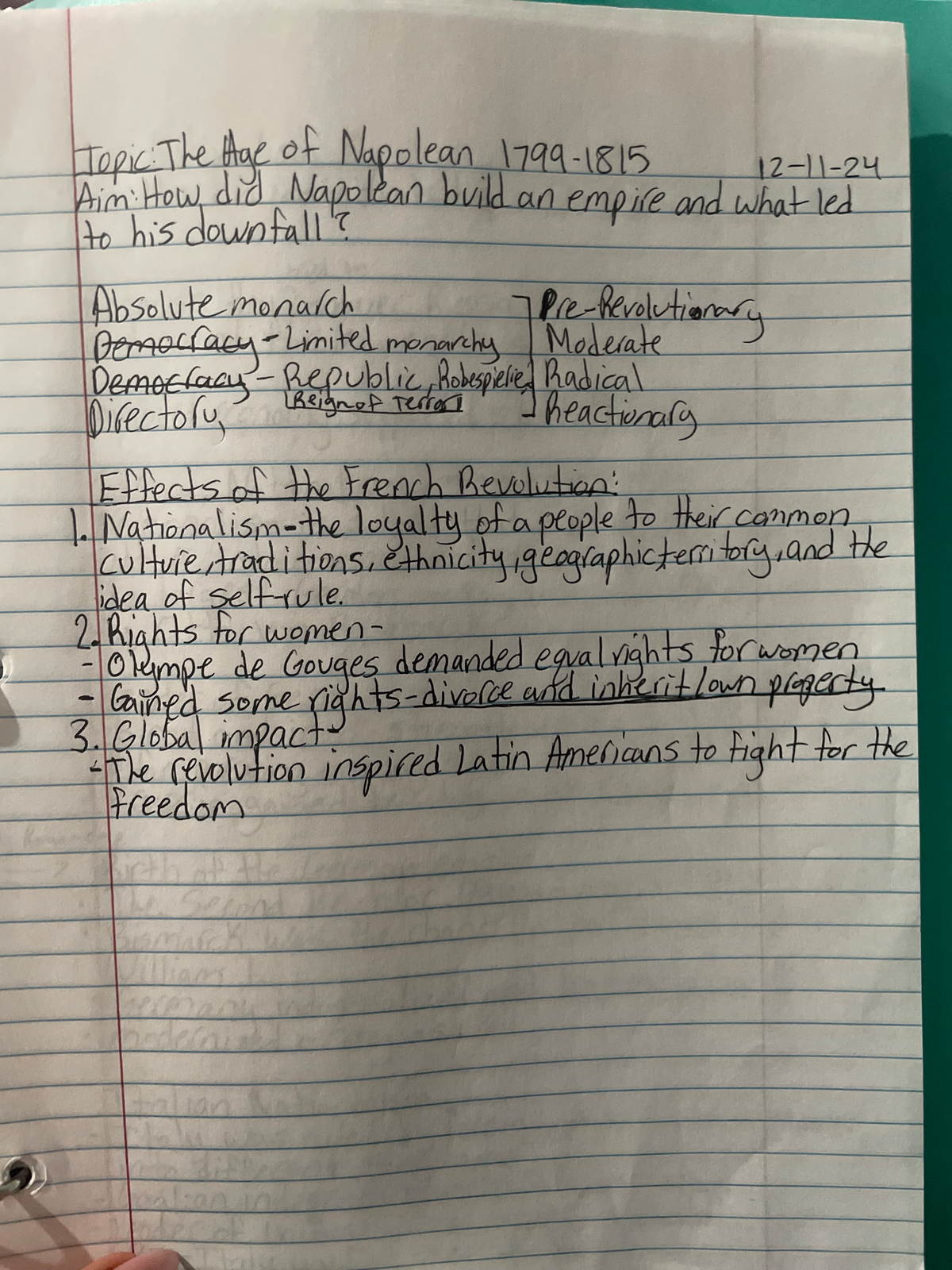 Subject Overview and Analysis for ENGL 101 Final Essay on Napoleon ...