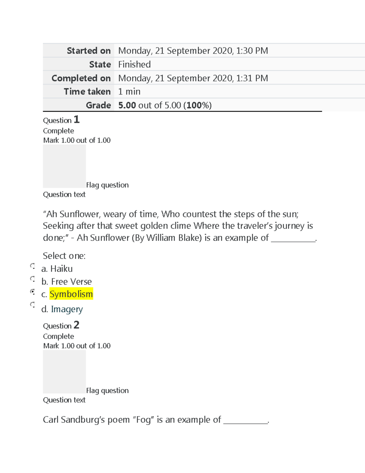 **English Literature Quiz: Analyzing Poems & Literary Techniques ...