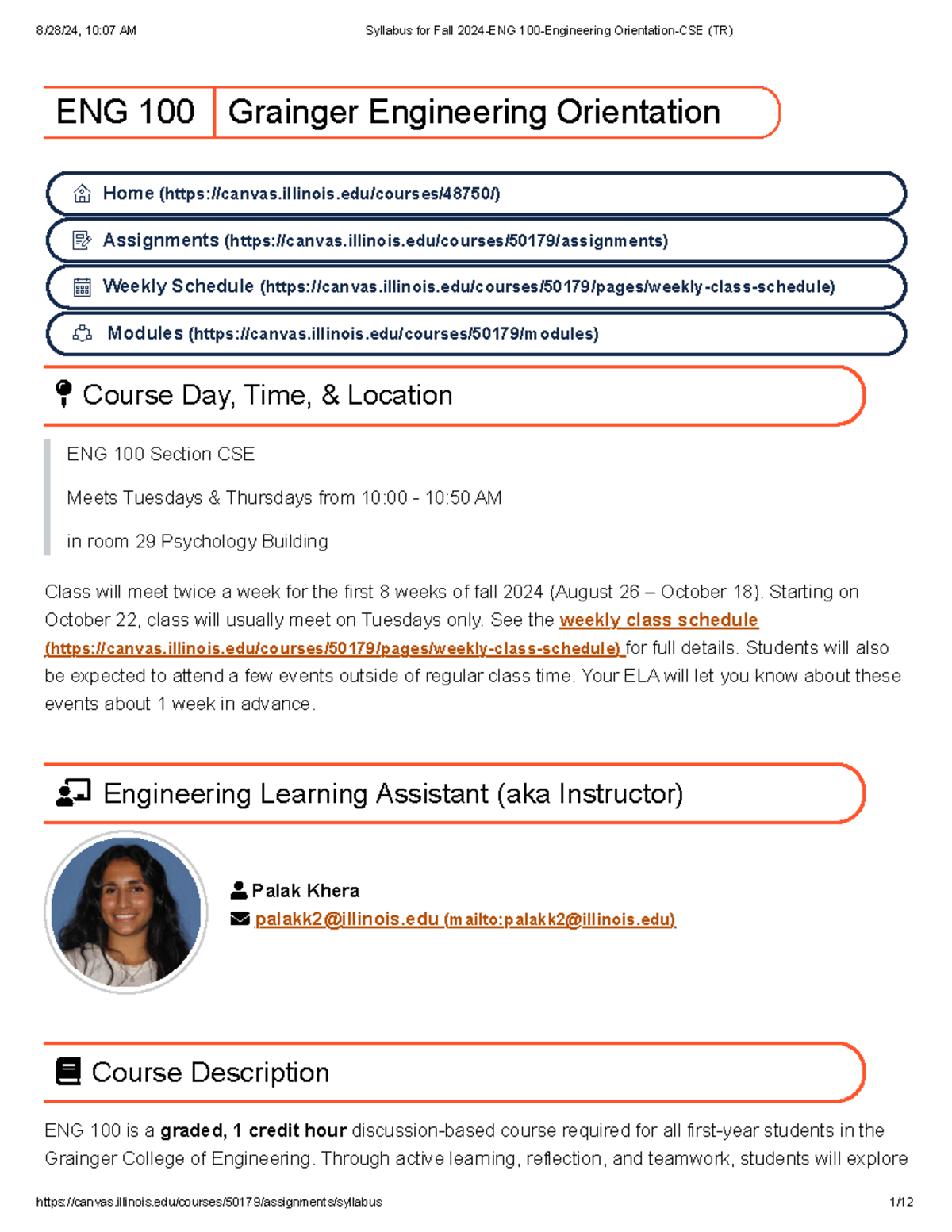 ENG100 FA24 Syllabus: Overview & Expectations for New Students - Studocu