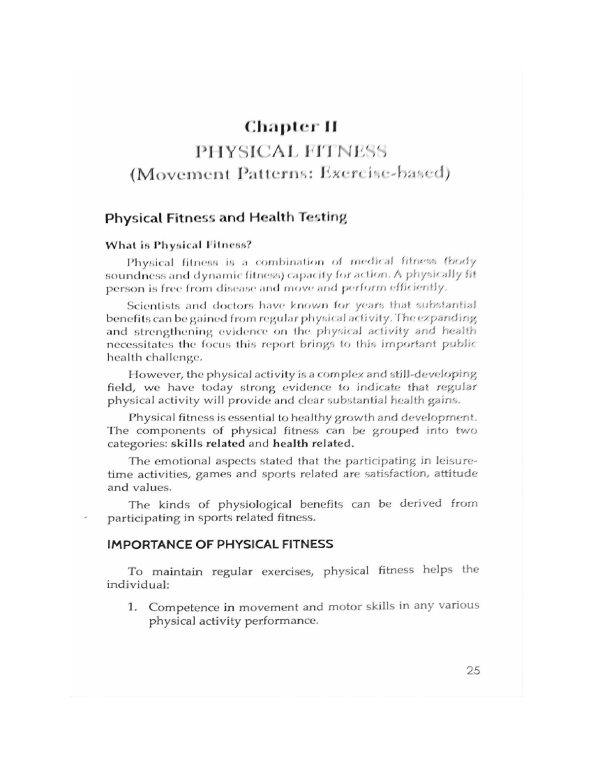 Pe2-2nd - usage - Chapter II PHYSICAL FITNESS (Movement Patterns: Physical Fitness and Health ...
