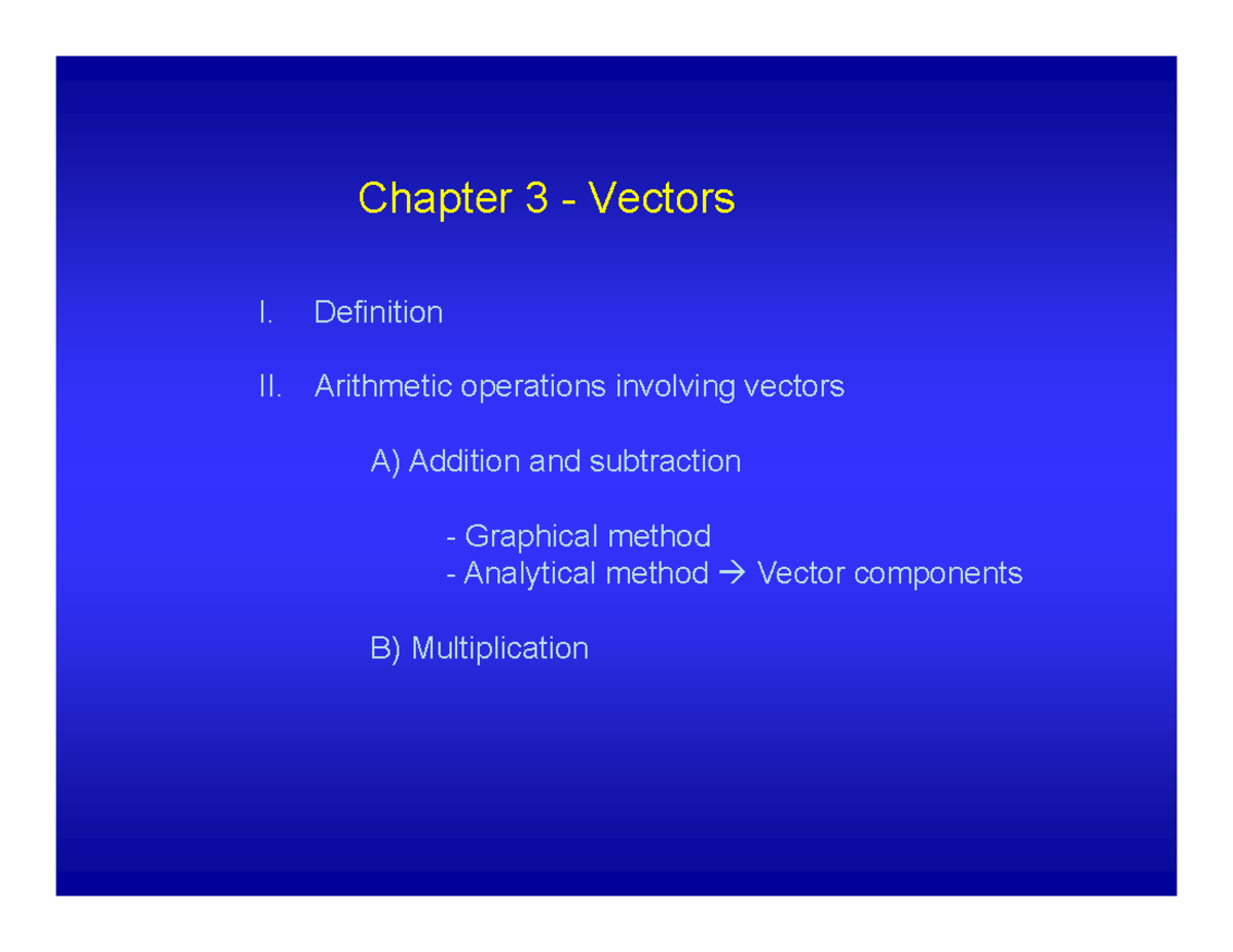 Lecture Notes on Vectors (Chapter 3) - Course Code VECT101 - Studocu