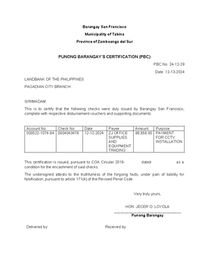 Sample Barangay Project Proposal - Barangay Project Proposal Barangay ...