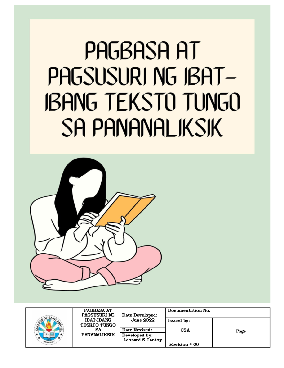 PAGBASA AT PAGSUSURI NG IBA'T IBANG TEKSTO TUNGO SA PANANALIKSIK (CSA ...