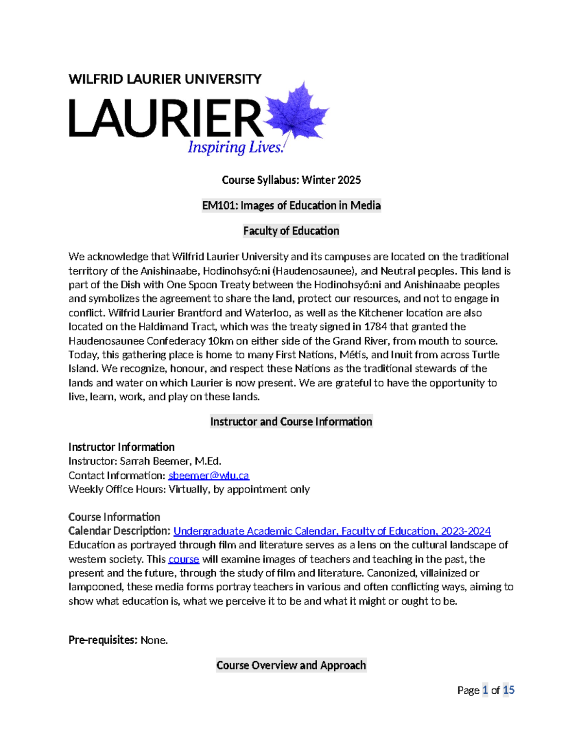 EM101 Syllabus Final Course Overview - Winter 2025 (SB) - Studocu