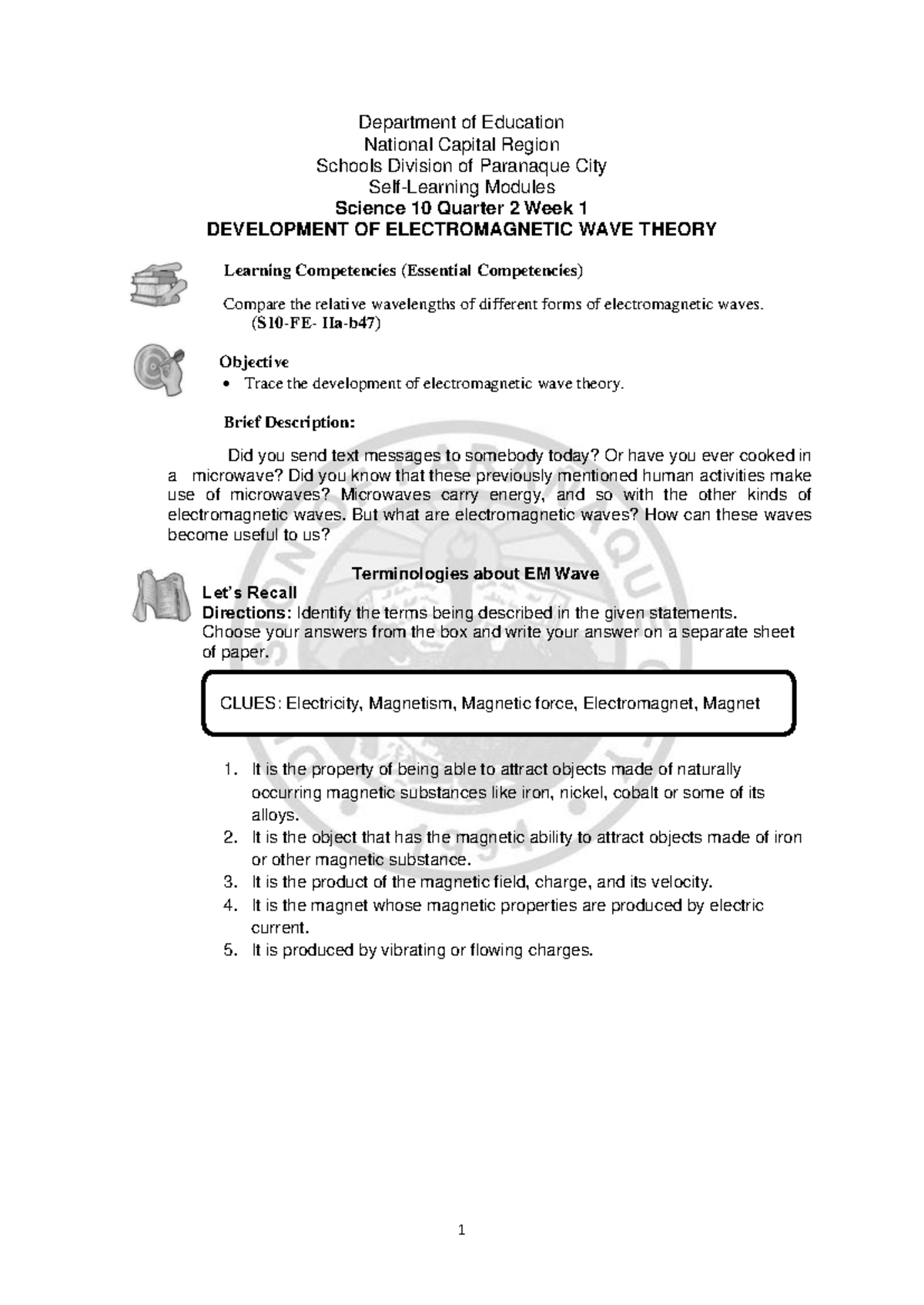 Science-10 Quarter-2 Module-1 - Department of Education National ...