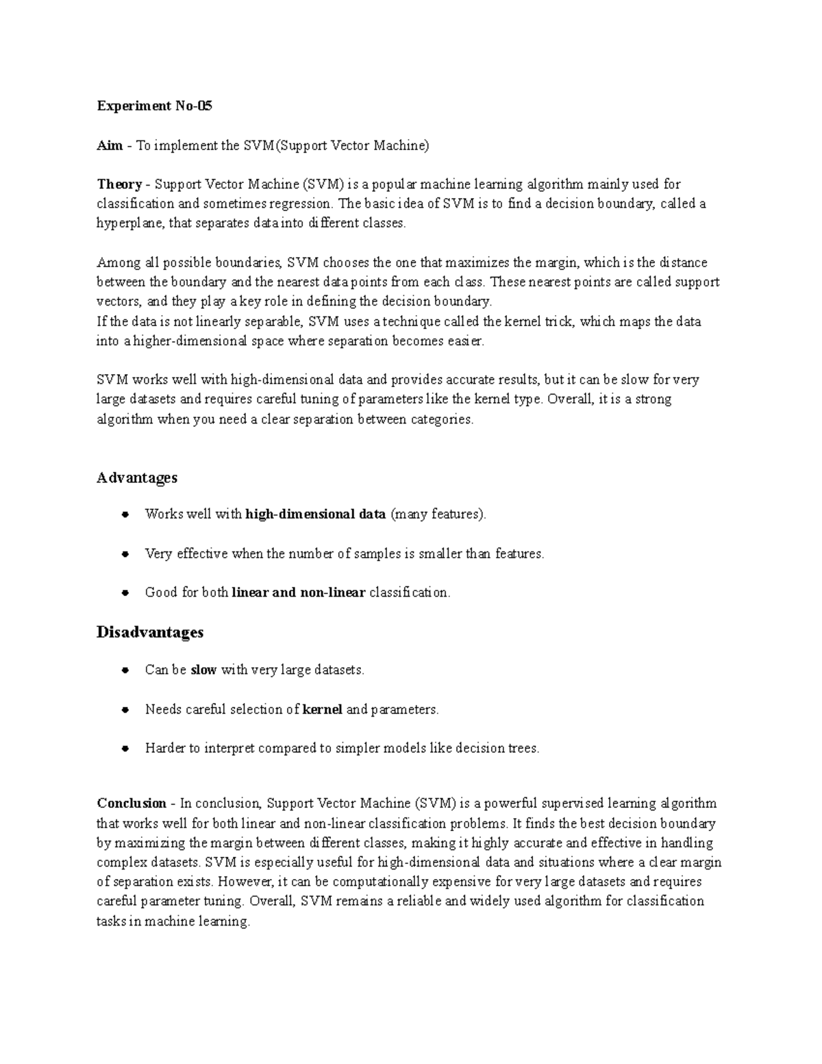 ML 5 - Practical Guide to Support Vector Machine (SVM) Theory - Studocu