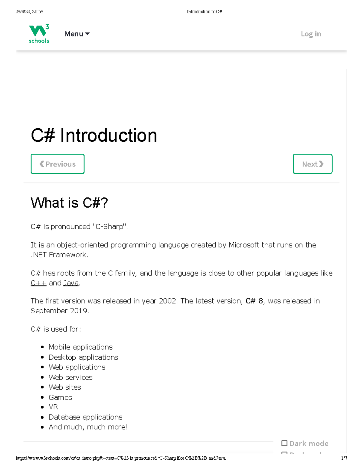 Introduction to C# Programming in Visual Studio - ####### ‹ Previous ...