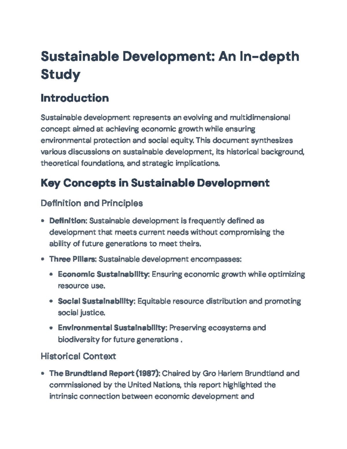 Sustainable Development Overview: Concepts, Theories & Challenges - Studocu