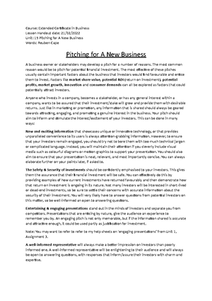 Unit 19 Assignment 2 - BUSINESS UNIT 19: ASSIGNMENT 2 By Jonny Ross ...