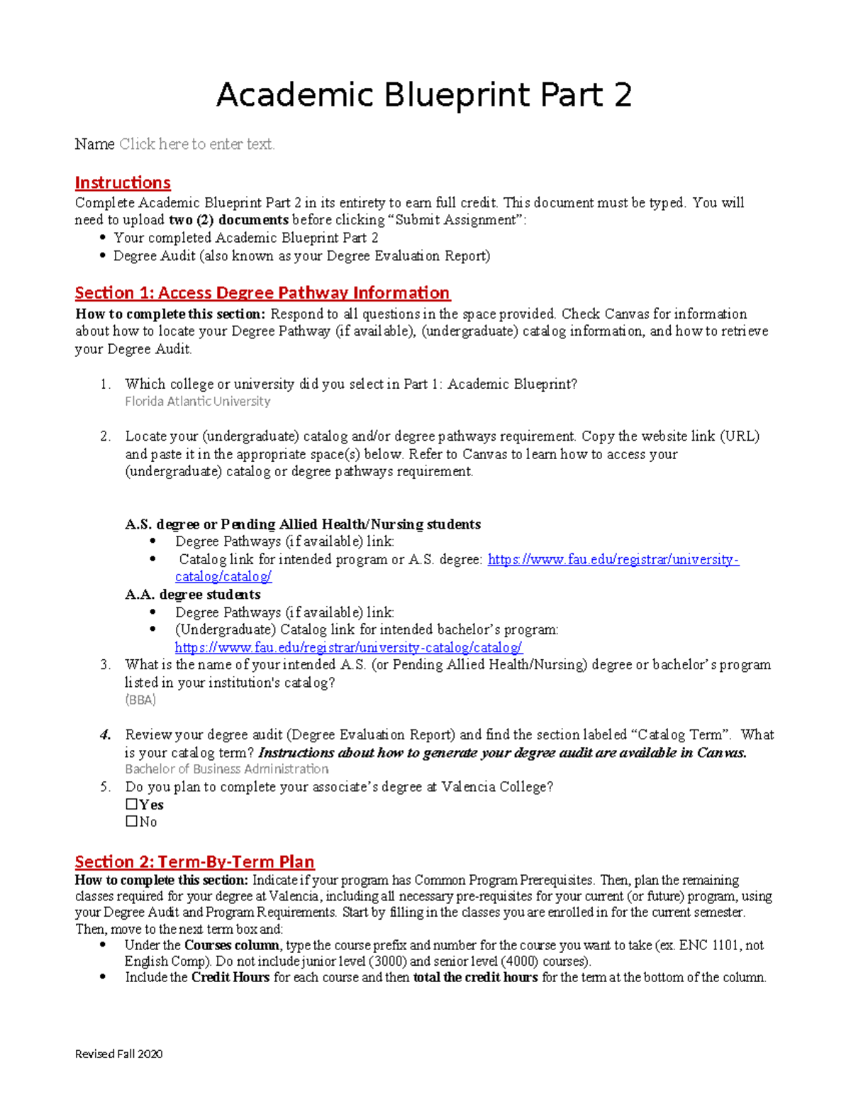 Academic Blueprint Part 2: Degree Pathway Completion Guide - Studocu