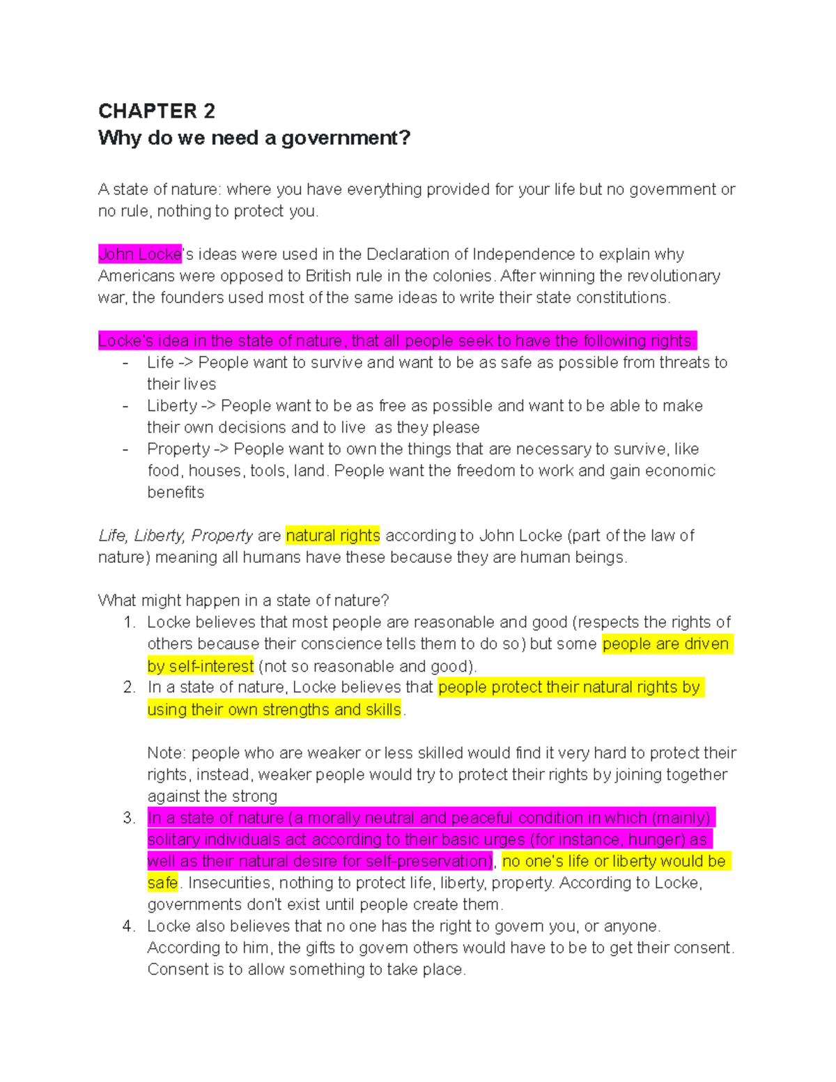 Chapter 2 - Essential Reasons for the Establishment of Government - Studocu