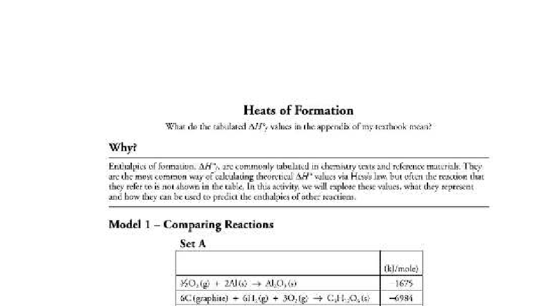 Heat of Formation Analysis: Understanding Enthalpy Values in Chemistry ...
