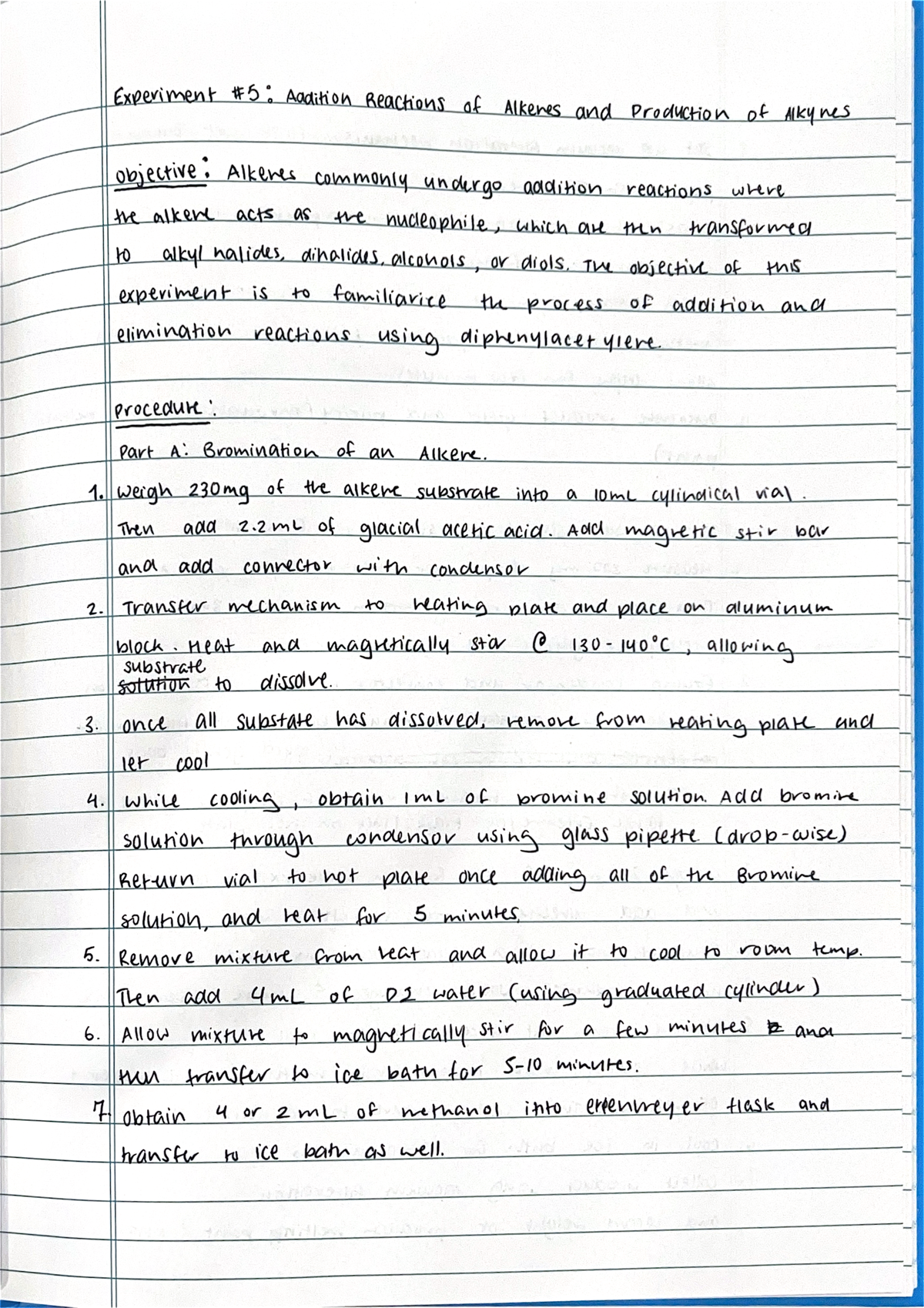 Exp 5 Report - experiment 5 - Experiment Addition Reactions of Alkenes ...