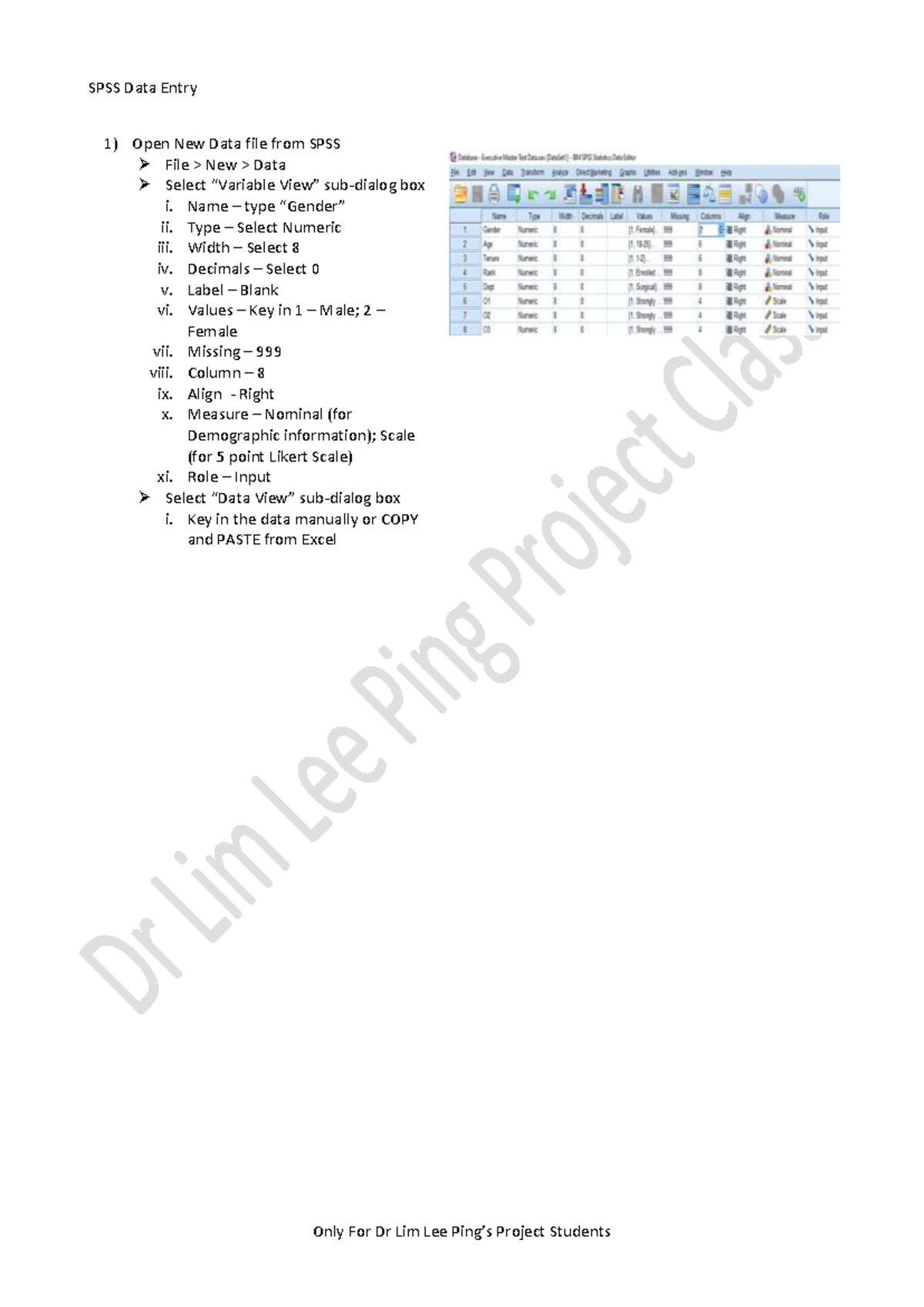 SPSS Data Entry & Analysis Notes for Dr Lim Lee's Class - Studocu