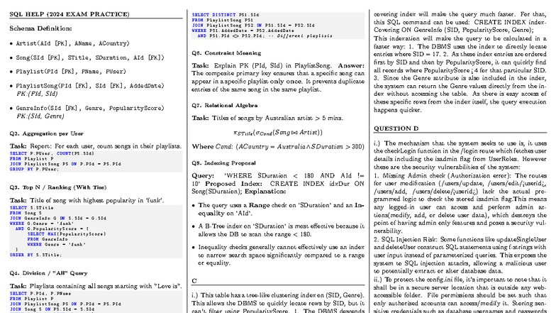 Isys2120 2 - SQL Exam Practice Cheatsheet for 2024 - Studocu