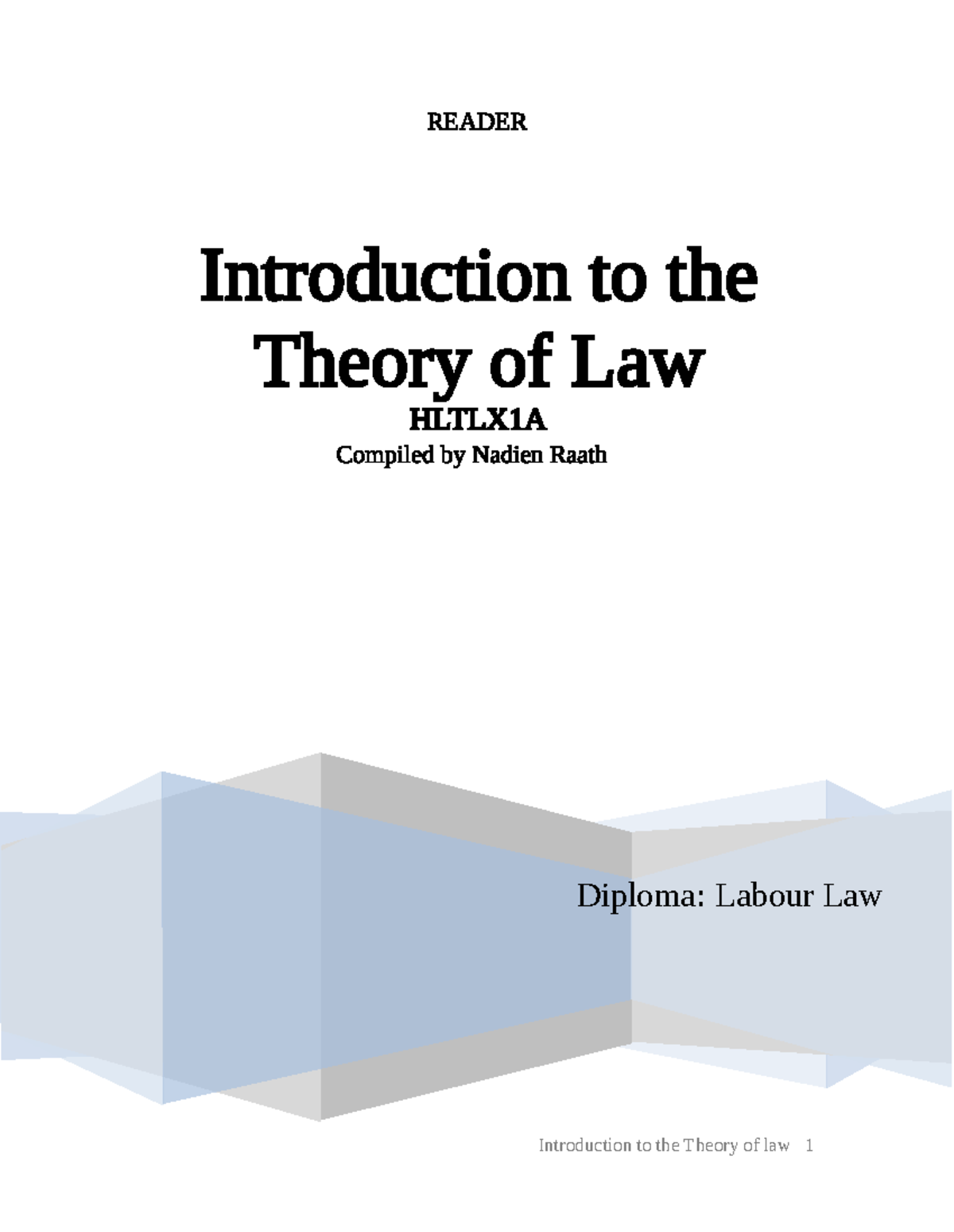 Introduction to the Theory of Law (Diploma: Labour Law) - Diploma ...