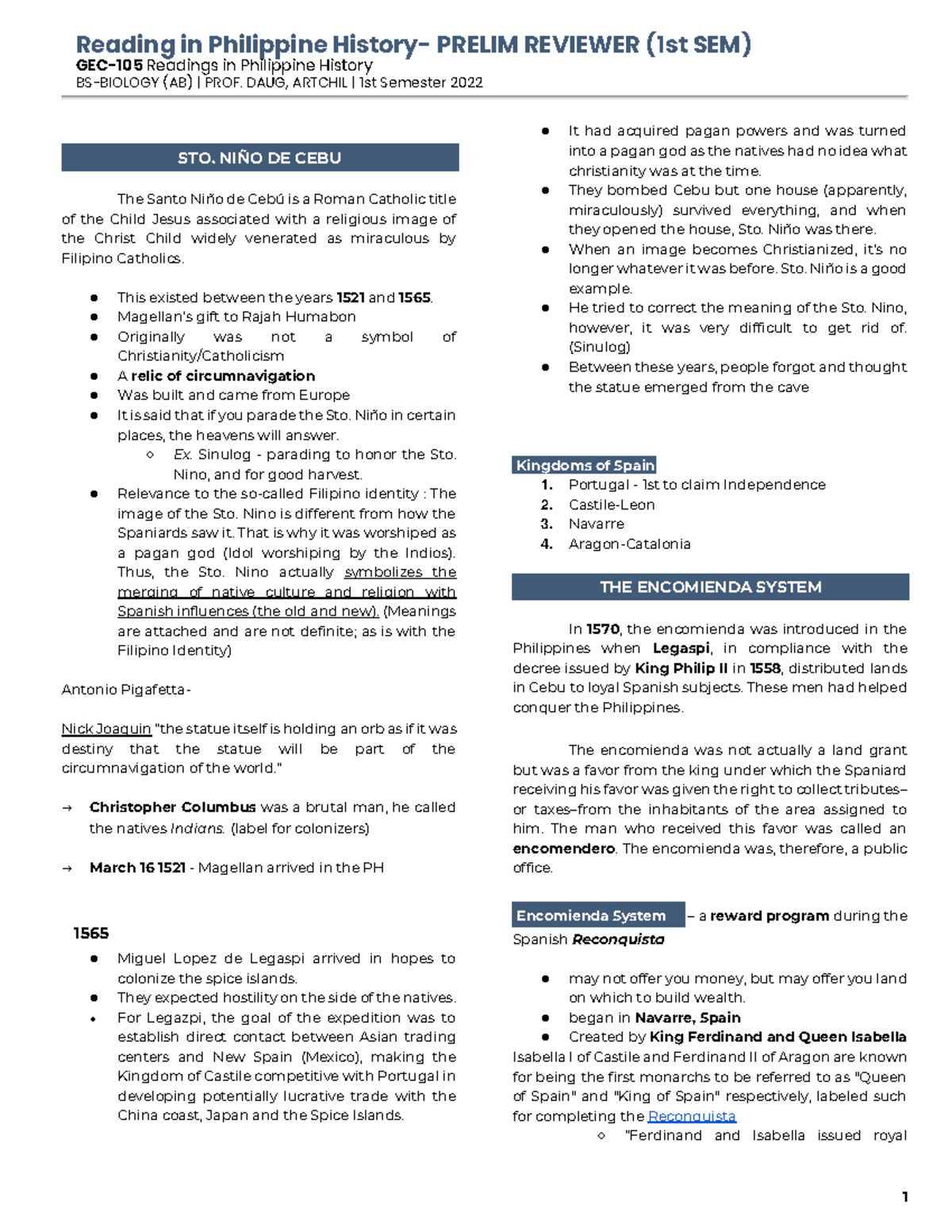 GEC-105 Prelim Reviewer on Philippine History: Key Topics and Insights - Studocu