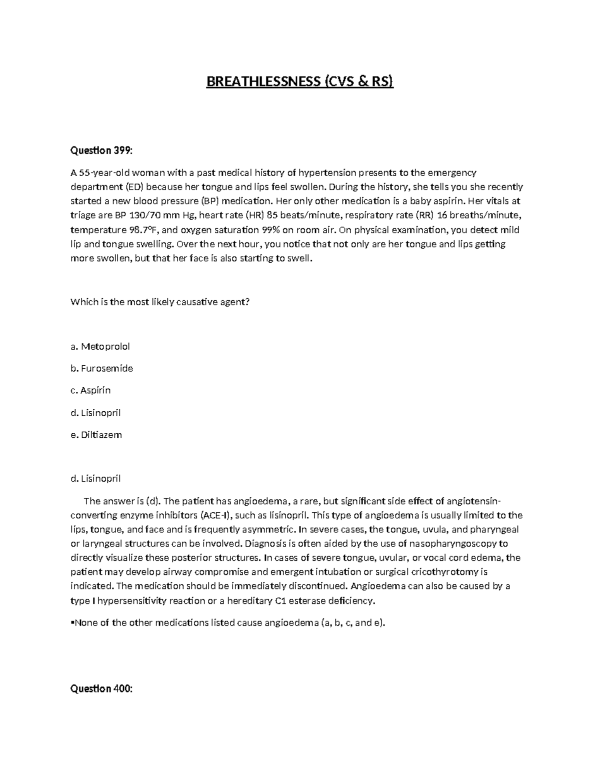 Emergency Medicine Case Studies & Management Notes (EMS 300 ...