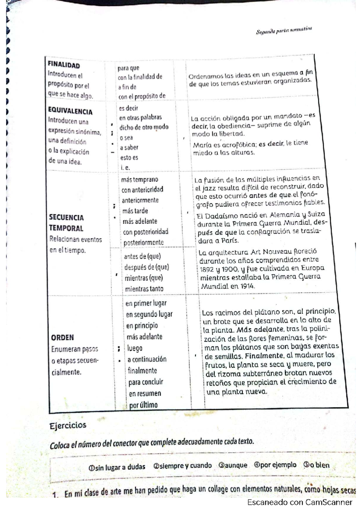 Normativa y Estructura de Conectores: Finalidad y Secuencia - Studocu