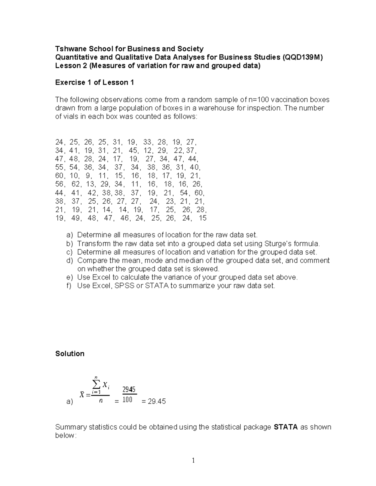 Quantitative Data Analysis & Interpretation for Business Studies ...