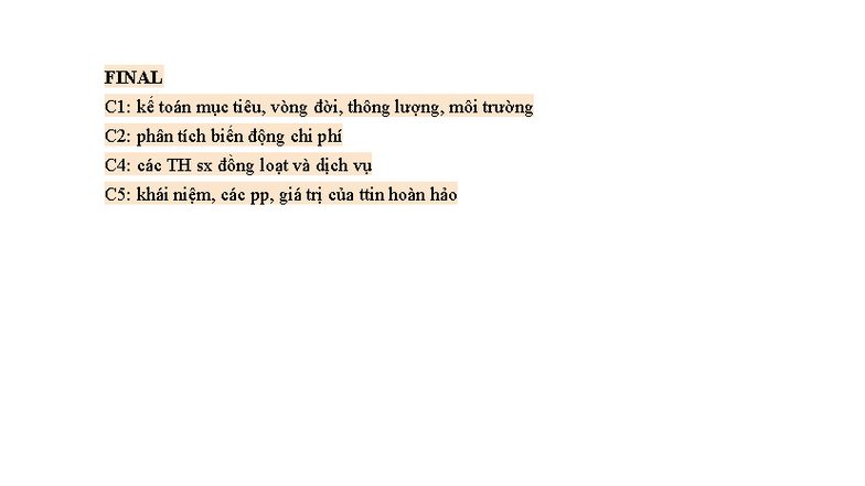 NOTE ĐỢT 1 NĂM 3 HKI - Notes - FINAL C1: kế toán mục tiêu, vòng đời ...