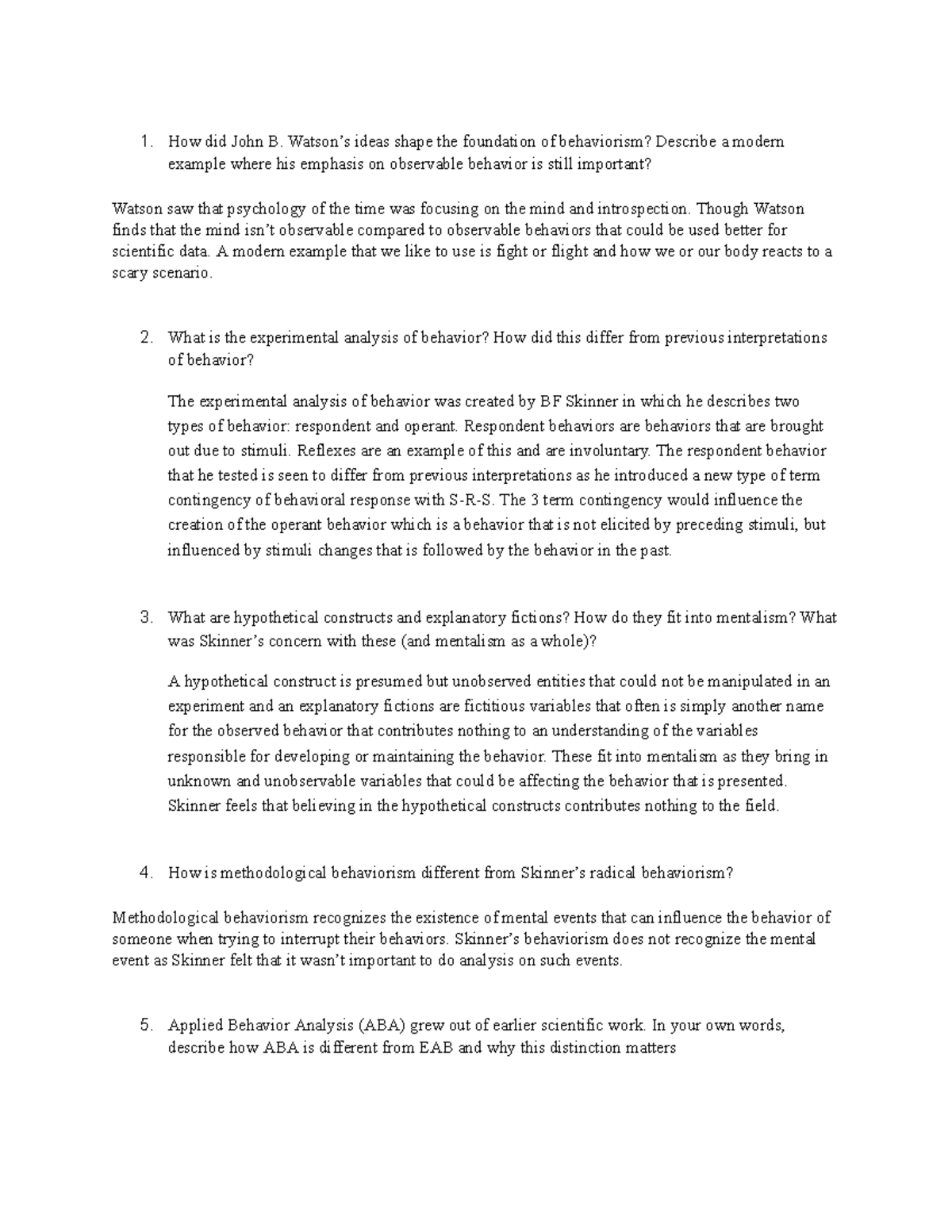 Behaviorism Foundations and Modern Applications - PSY 101 Notes - Studocu