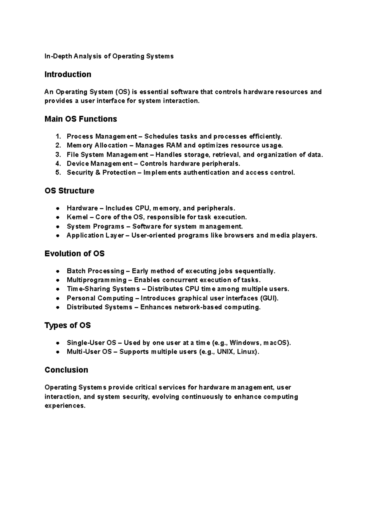 Operating Systems Overview: Functions, Structure & Evolution Insights ...