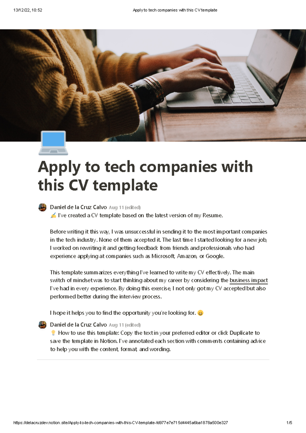 Apply to tech companies with this CV template - Apply to tech companies ...