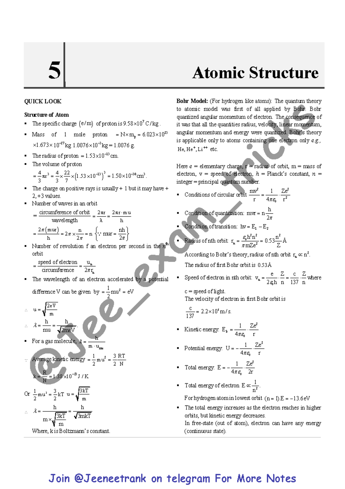 Atomic Structure chem - Bio notes - Atomic Structure 75 5 Atomic ...