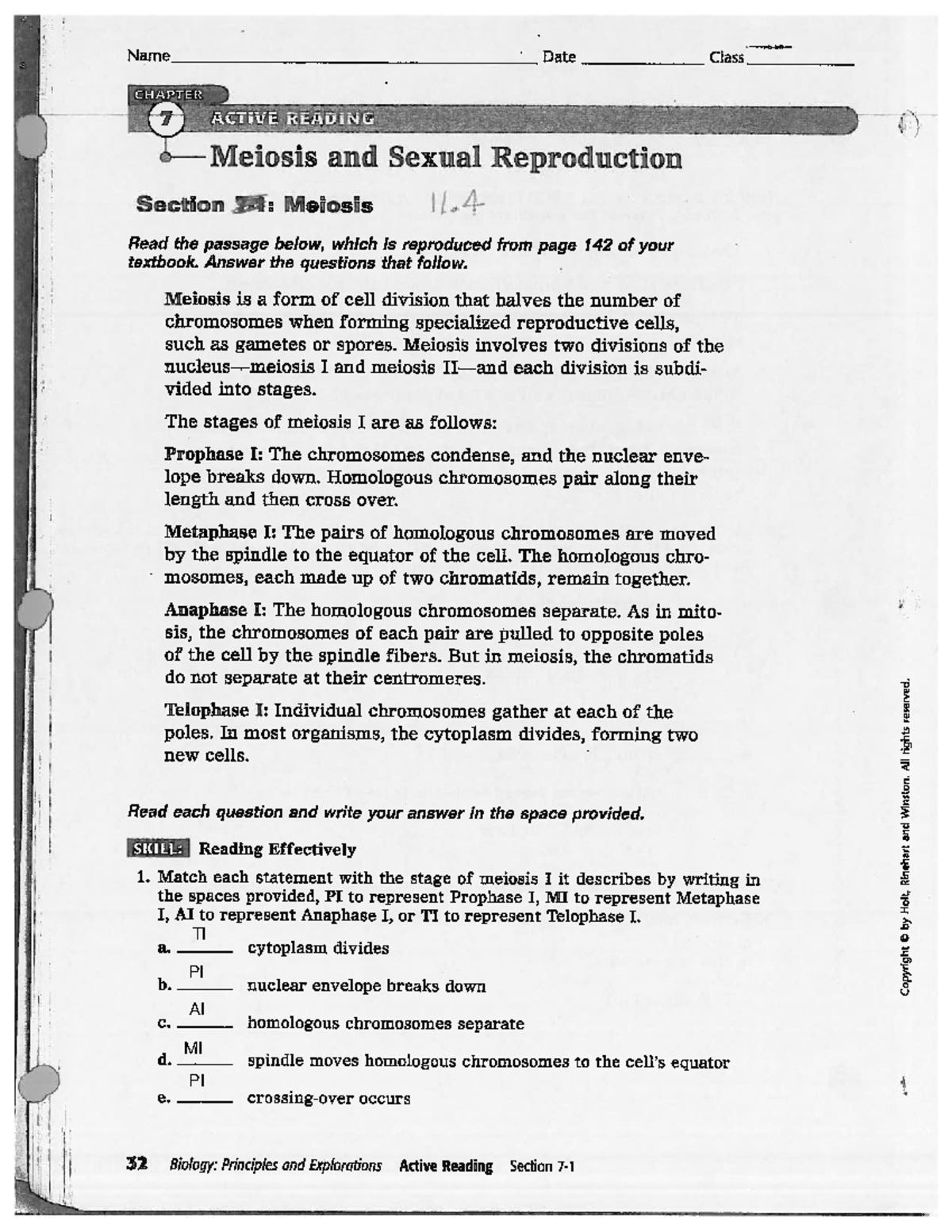 Biology 101: Meiosis & Sexual Reproduction Worksheet - Studocu