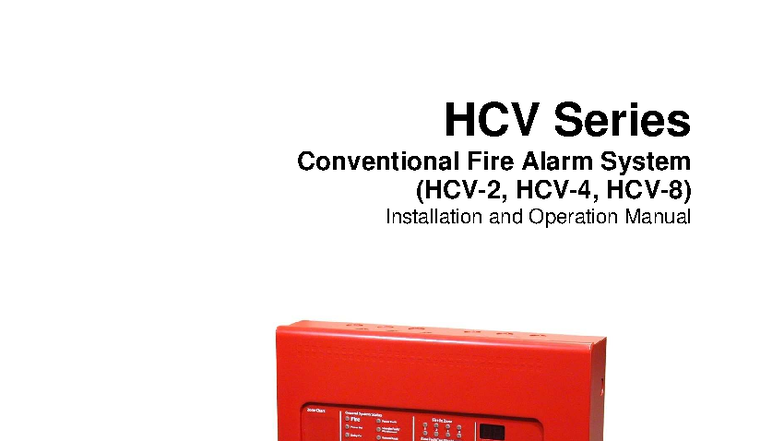 HCV Series Conventional Fire Alarm System Manual V1.03 - Studocu