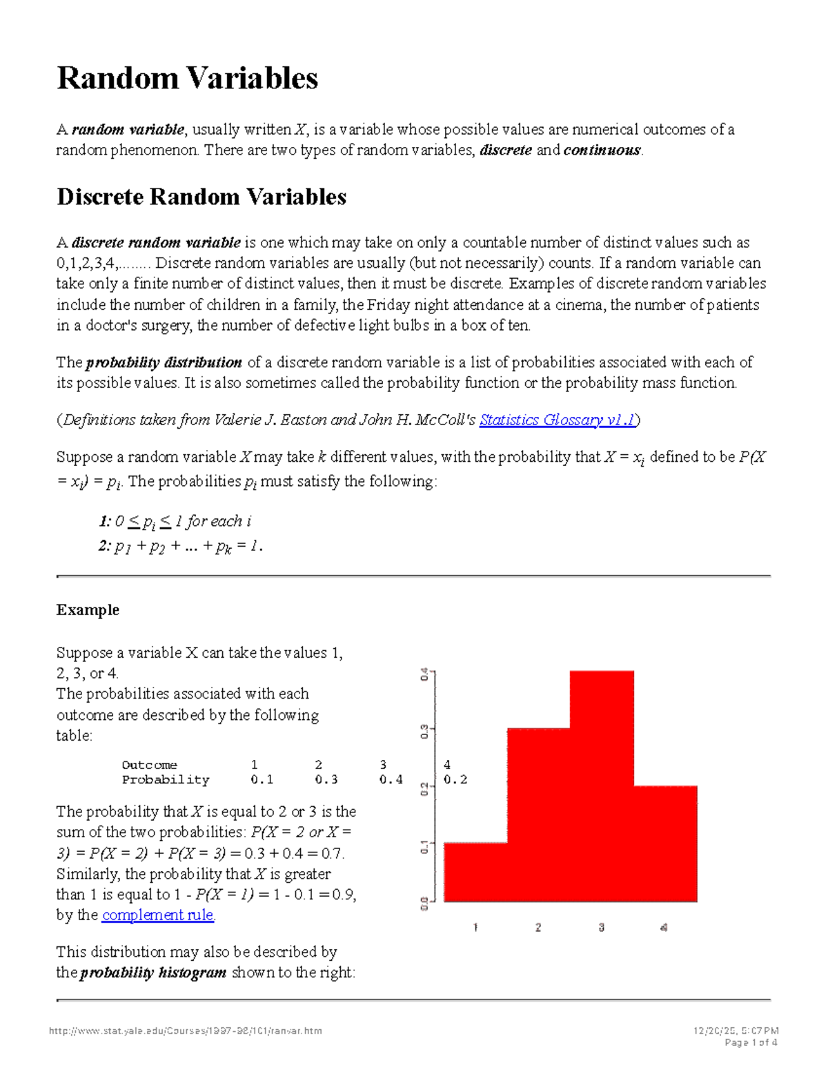 Random Variables: Discrete & Continuous Types Explained - Studocu